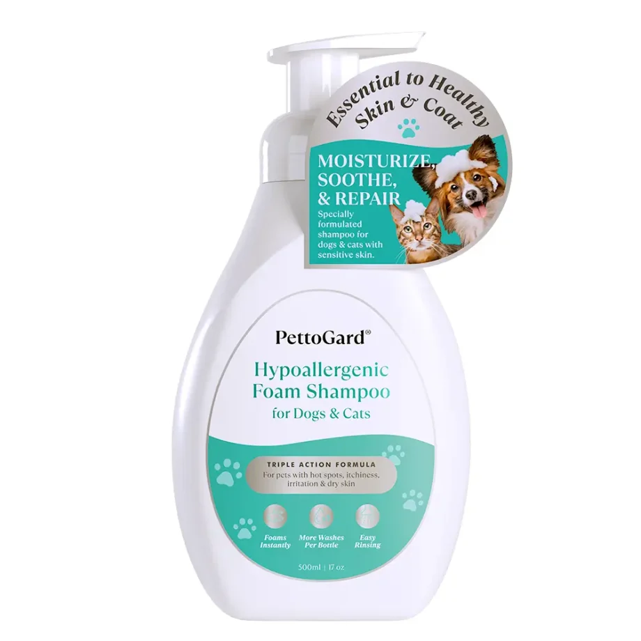 PettoGard Hypoallergenic Foam Shampoo for Dogs & Cats